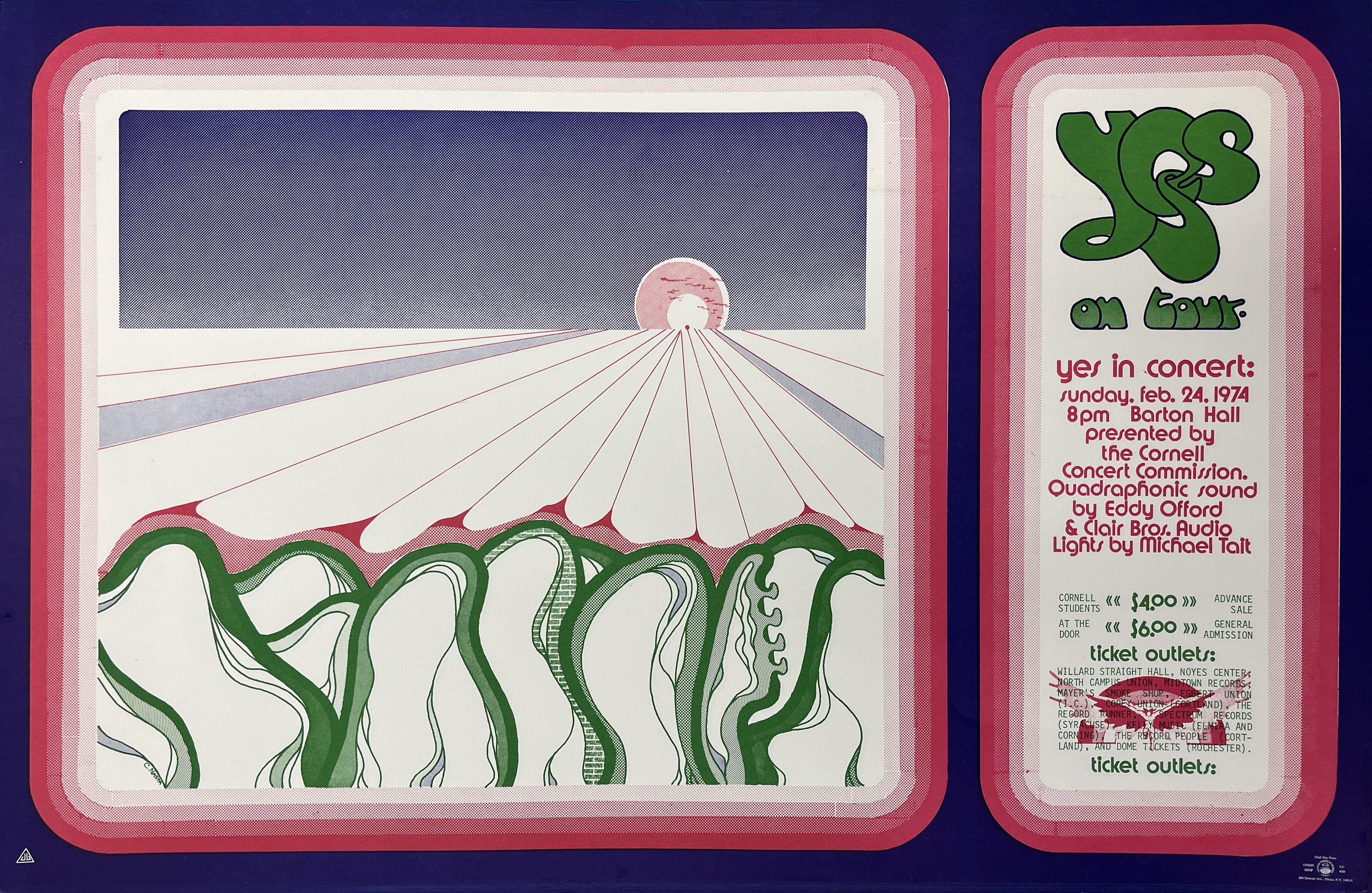 Cornell concert posters from the early 1970s